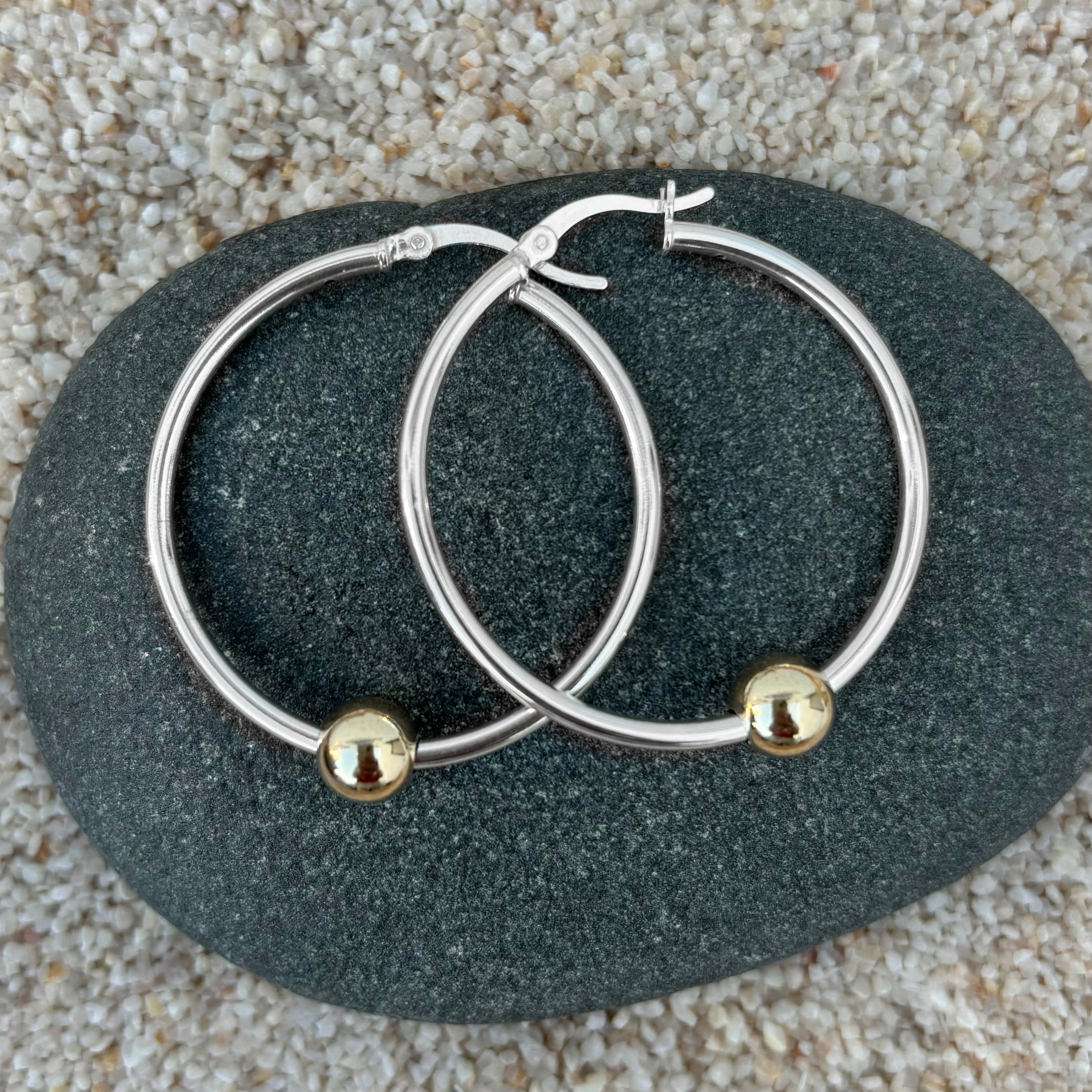 Two Tone Thin Hoops – Cape Cod Jewelers